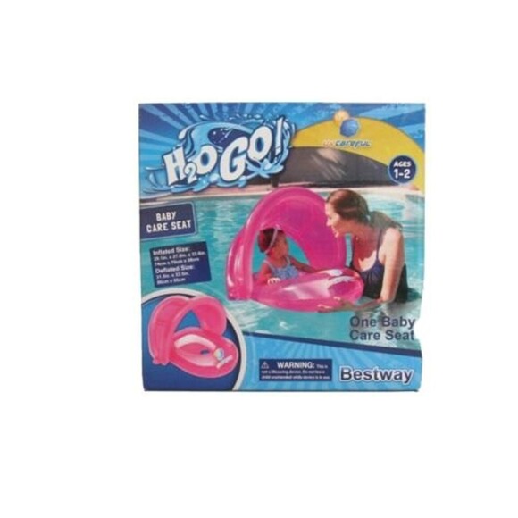 Bestway | Swim | Pool Float With Spf 5 Protection Pink Detachable Sun ...